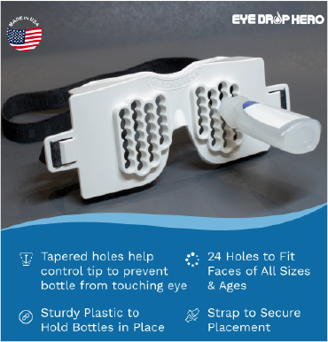 Eye Drop Hero- Makes taking eye drops as easy as SET, TILT, SQUEEZE!